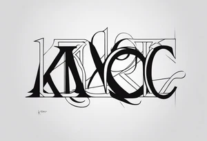 The letters KOTC tattoo idea | TattoosAI