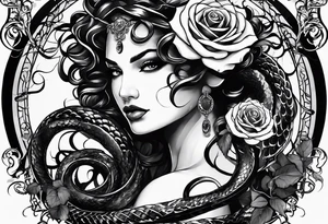 Medusa black roses, her story, just her head, rare, unique Mystic ...