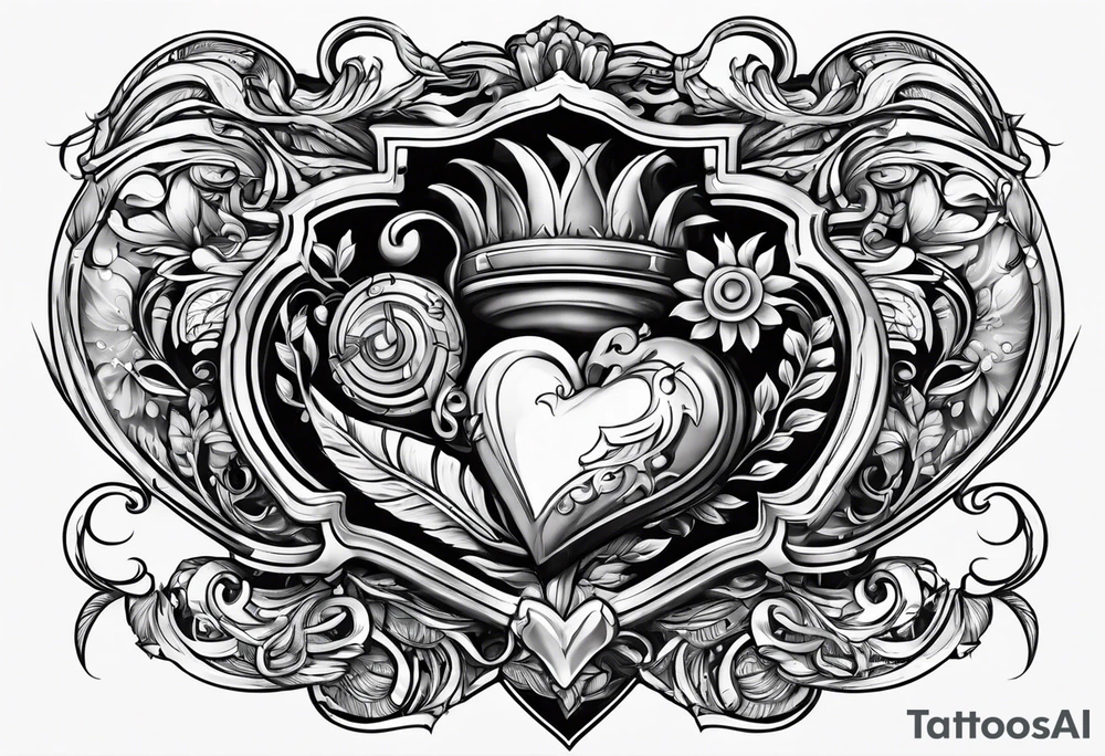 Buttcheeks farming a heart tattoo idea | TattoosAI