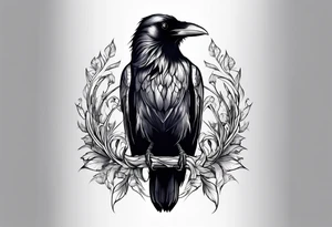 Raven facing forward tattoo idea | TattoosAI
