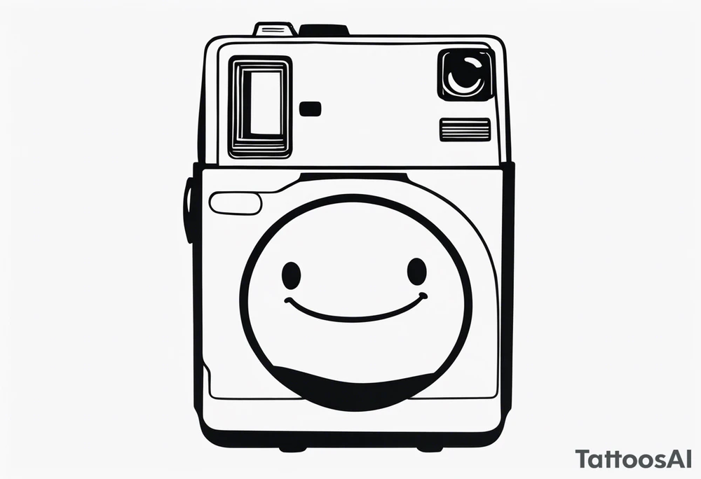 Polaroid Picture silhouette with a very simple and tiny smiley in the ...