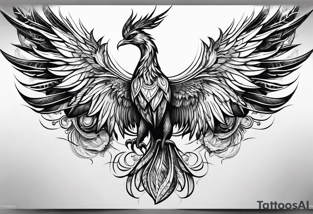 Pheonix rising tattoo idea | TattoosAI