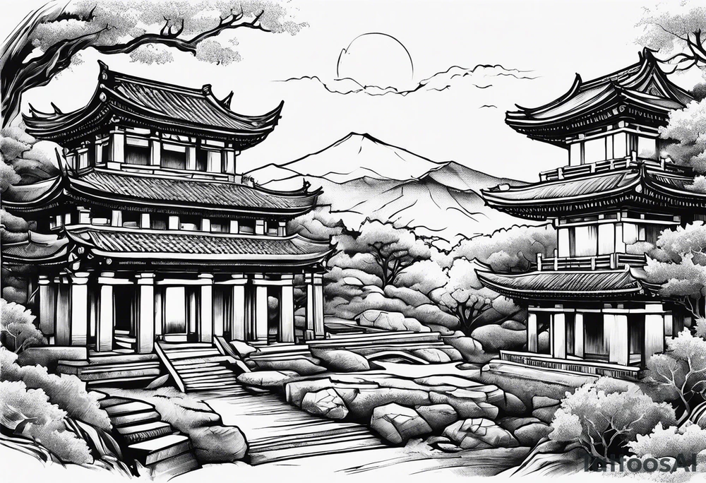 Roman ruins tattoo idea | TattoosAI