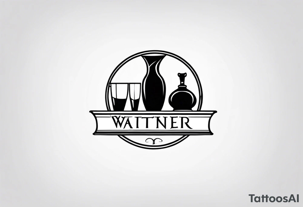 Waiter logo tattoo idea | TattoosAI