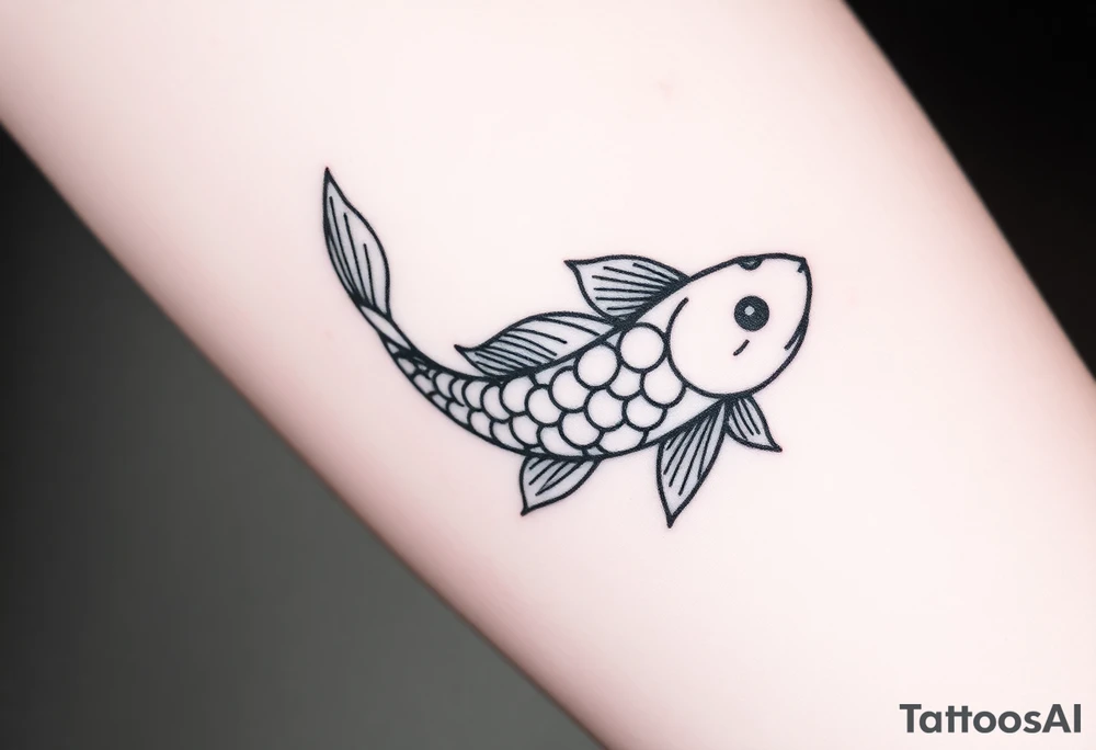Koi fish swimming upstream tattoo idea | TattoosAI