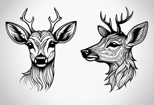 Sad crying fawn simple tattoo idea | TattoosAI