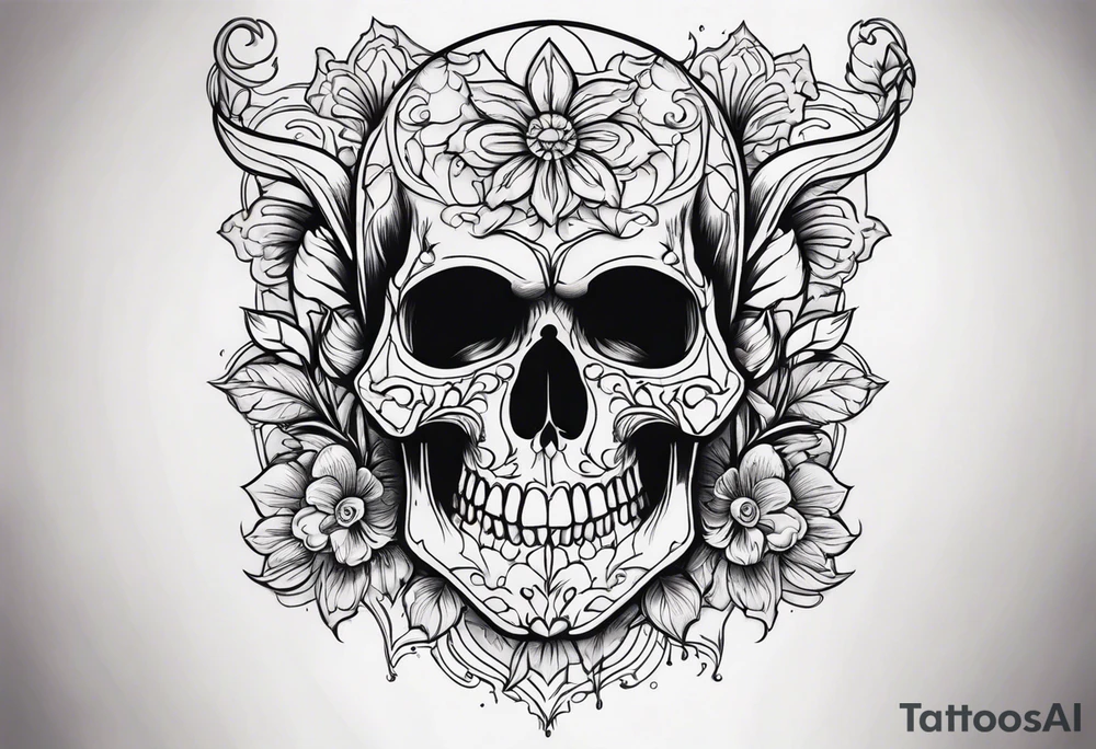 Serious skull tattoo idea | TattoosAI