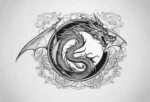 Dragon Seven number shape tattoo idea | TattoosAI