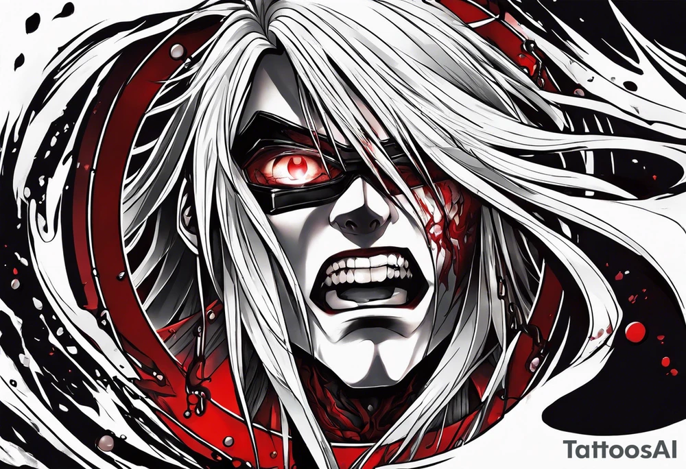 Bleeding tears flow from Alucard's eye in Hellsing tattoo tattoo idea ...