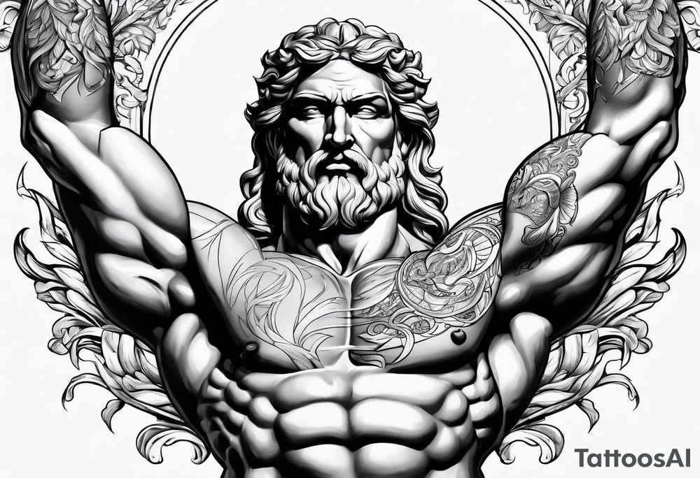 Creation of Adam muscular stoic tattoo idea | TattoosAI