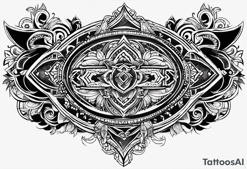 Tramp stamp with the words “tramp stamp” with neotribal line art on ...