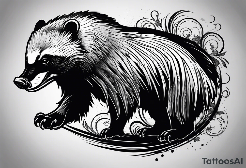 Angry honey badger tattoo idea | TattoosAI