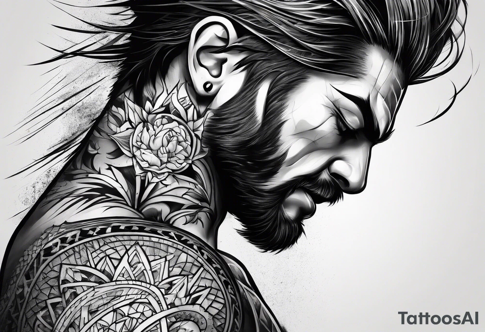 Extreme anger pain on elbow tattoo idea | TattoosAI