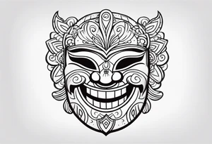 Laughing mask Mexican style tattoo idea | TattoosAI