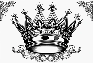 Simple crown. 2D. 5 points. tattoo idea | TattoosAI