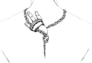 Chains wrapped around fingers to the wrist while connecting to the ...