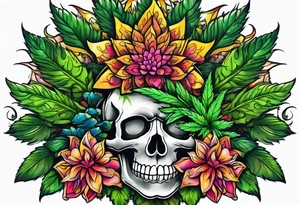 Marijuana and Psychedelic inspired tattoo tattoo idea | TattoosAI