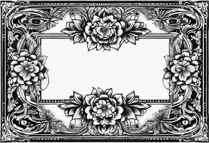 Vintage picture frame tattoo sleeve tattoo idea | TattoosAI