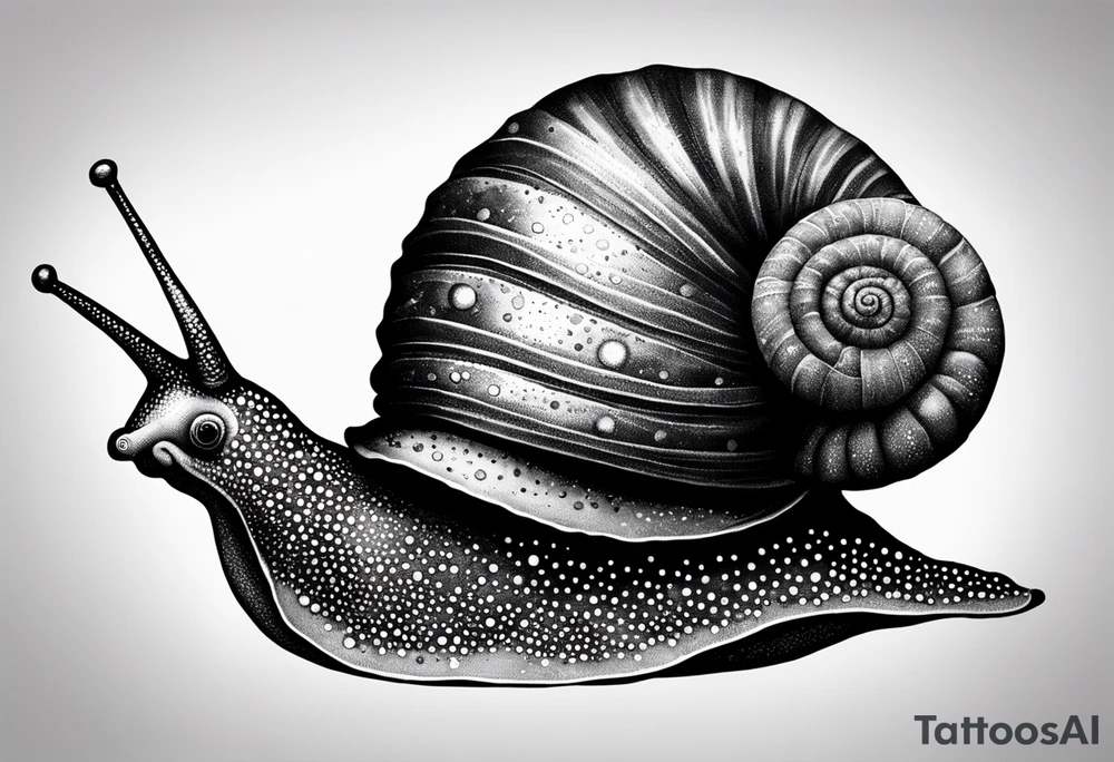 Snail wearing a pirate hat on its shell tattoo idea | TattoosAI