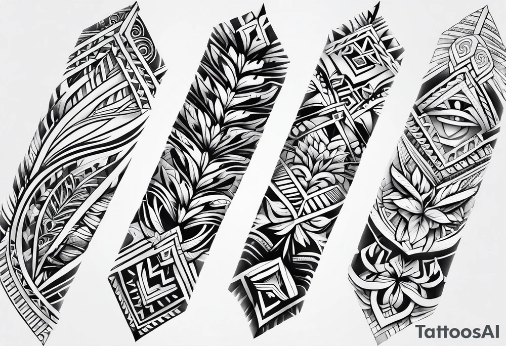 Polynesian tribal pattern forearm tattoo idea | TattoosAI