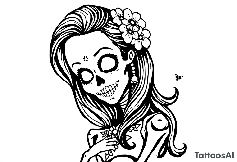 Pretty dead woman tattoo idea | TattoosAI