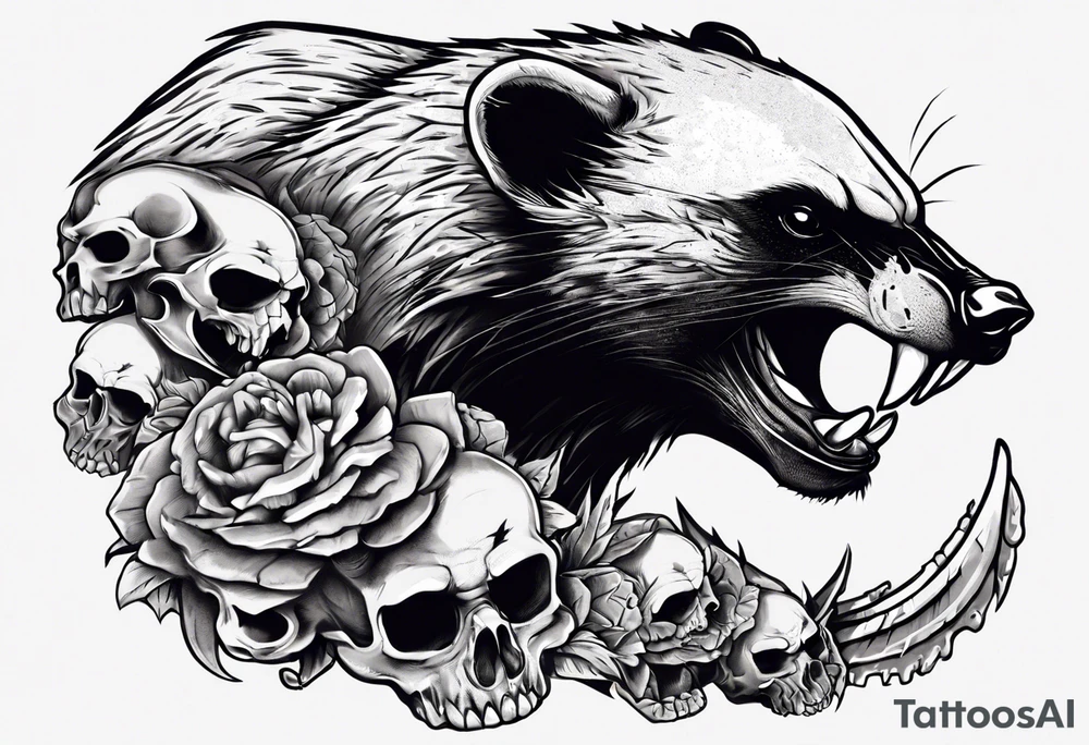 Honey badger tattoo ideas - Bronctattooaus.com