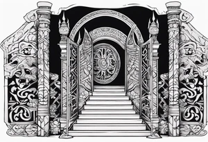 The Viking is at the bottom of the stairs that lead to the gate to ...