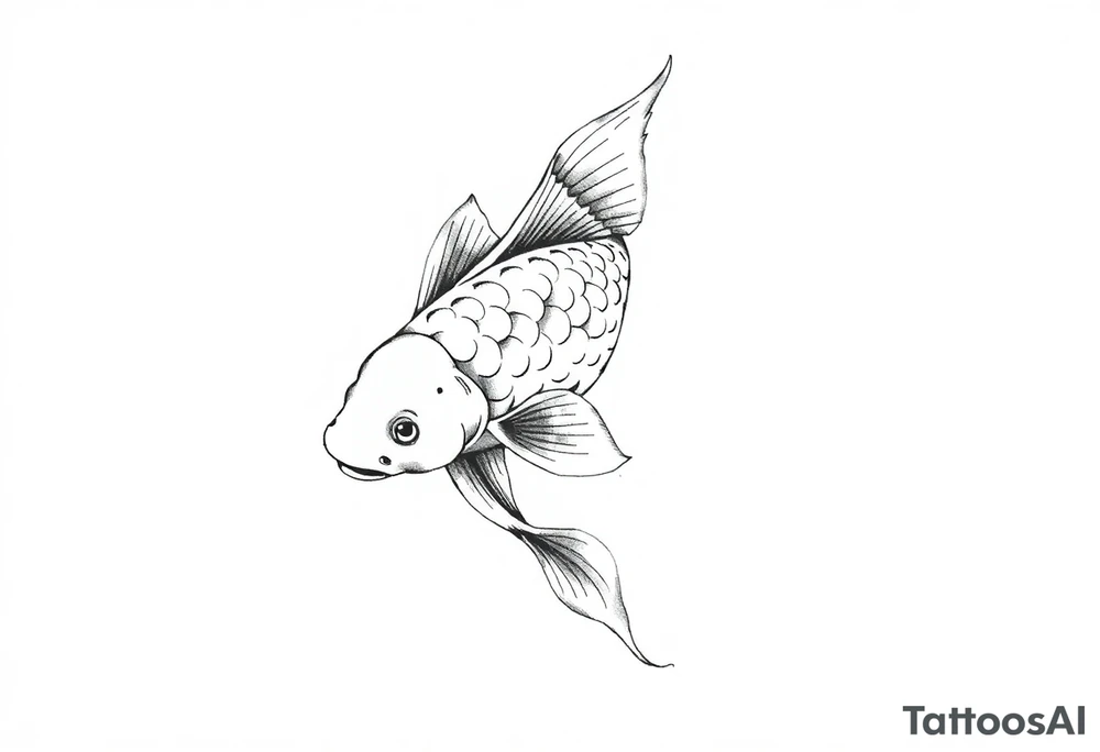 Koi fish swimming upstream tattoo idea | TattoosAI