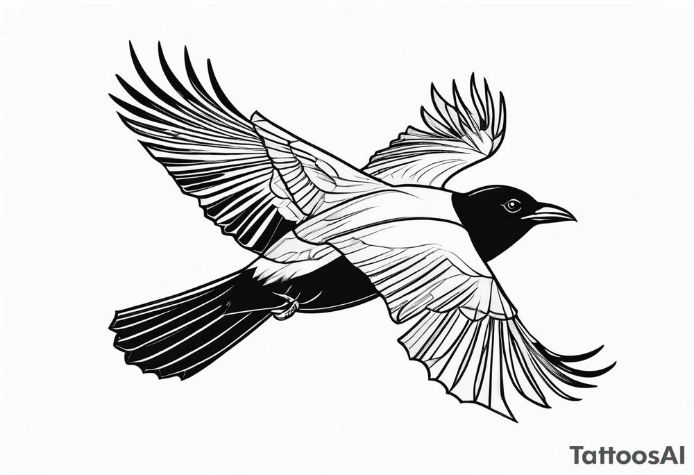 Alpine chough flying tattoo idea | TattoosAI