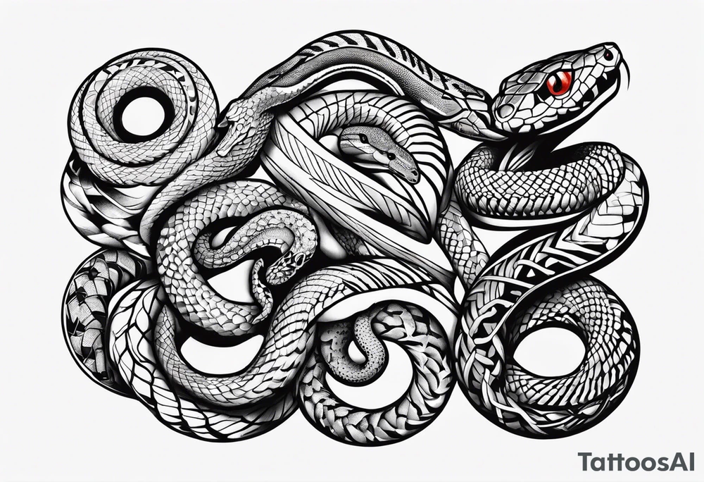 Variety of snakes flash sheet tattoos no shading tattoo idea | TattoosAI
