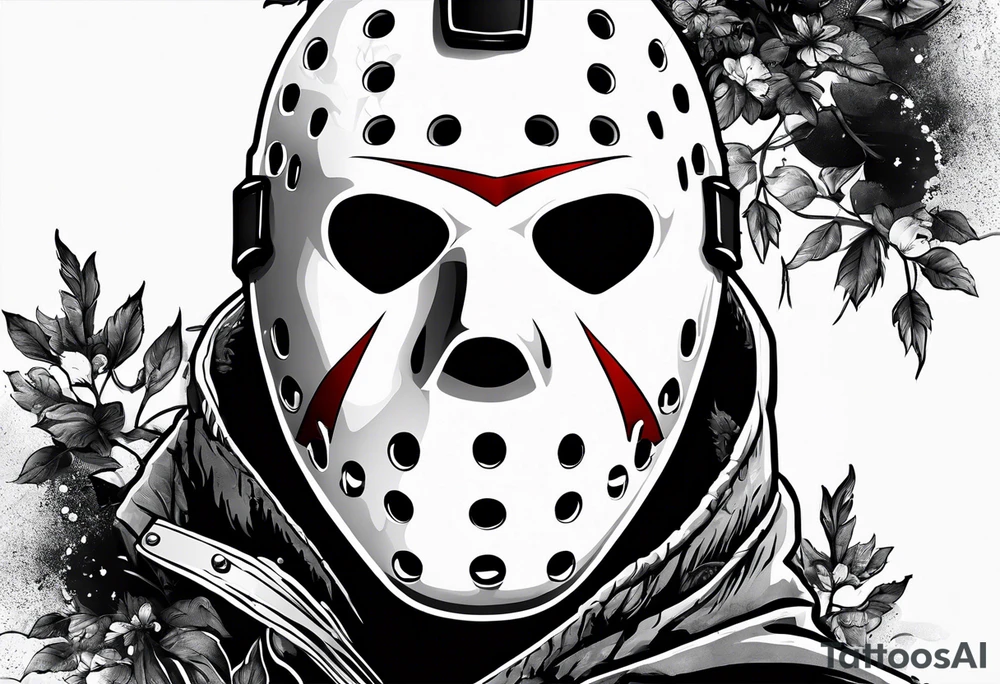 Friday the 13th Jason mask tattoo idea | TattoosAI