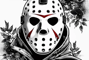 Friday the 13th Jason mask tattoo idea | TattoosAI
