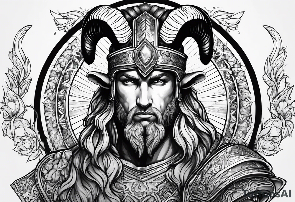 Aries as a Christian Warrior tattoo idea | TattoosAI