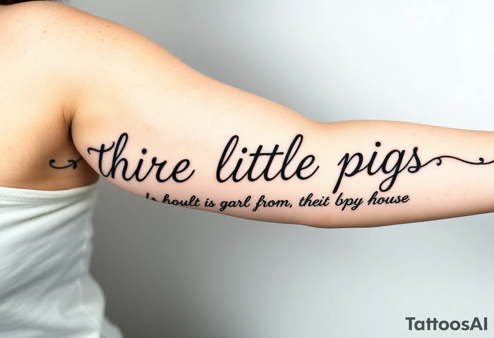 Three little pigs nursery rhyme hiding in a brick house from the big ...