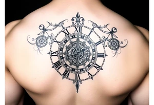 Vintage roman numerals within ornate clockwork mechanism tattoo idea ...