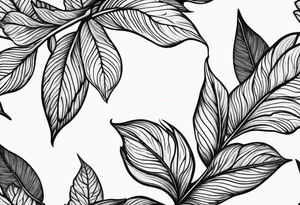 Leaves with flow and stippling dots, white background tattoo idea ...