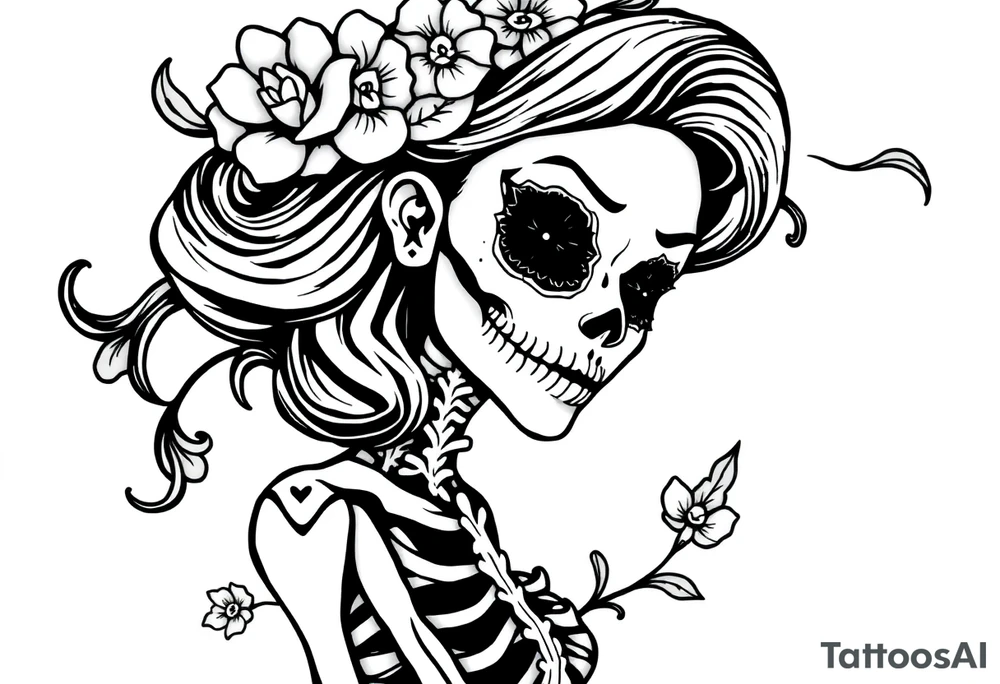 Pretty dead woman tattoo idea | TattoosAI