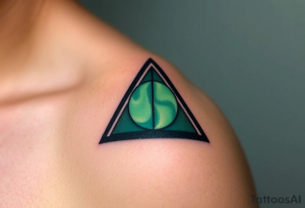 A geometric Deathly Hallows full symbol filled with gradient shades of ...