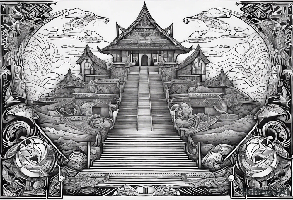 Valhalla steps Viking symbols tattoo idea | TattoosAI