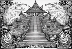 Valhalla steps Viking symbols tattoo idea | TattoosAI