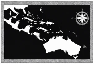Outline map of the Eastern Caribbean islands tattoo idea | TattoosAI