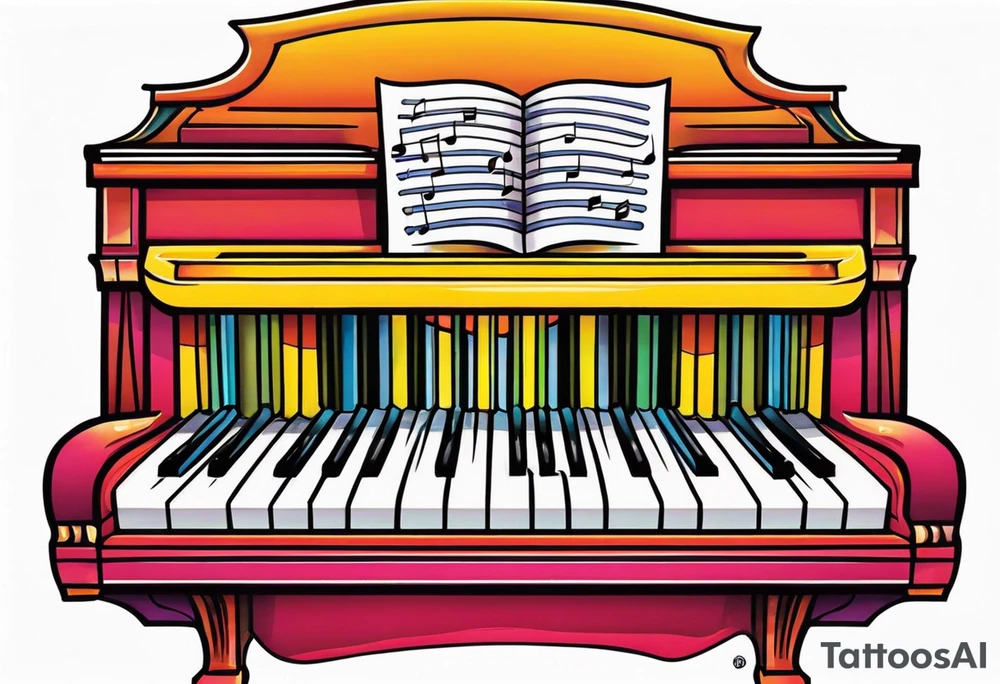 Organ pipes piano tattoo idea | TattoosAI