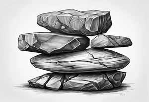 A stack of rocks balancing on top of each other tattoo idea | TattoosAI