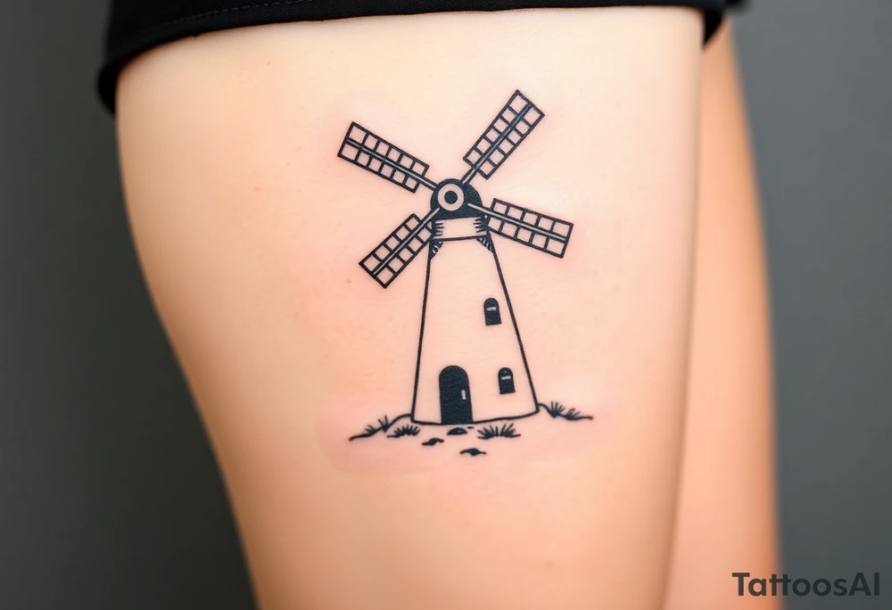 Windmill tattoo idea | TattoosAI