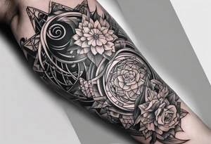 Extreme fragmented detangled pain arm tattoo idea | TattoosAI