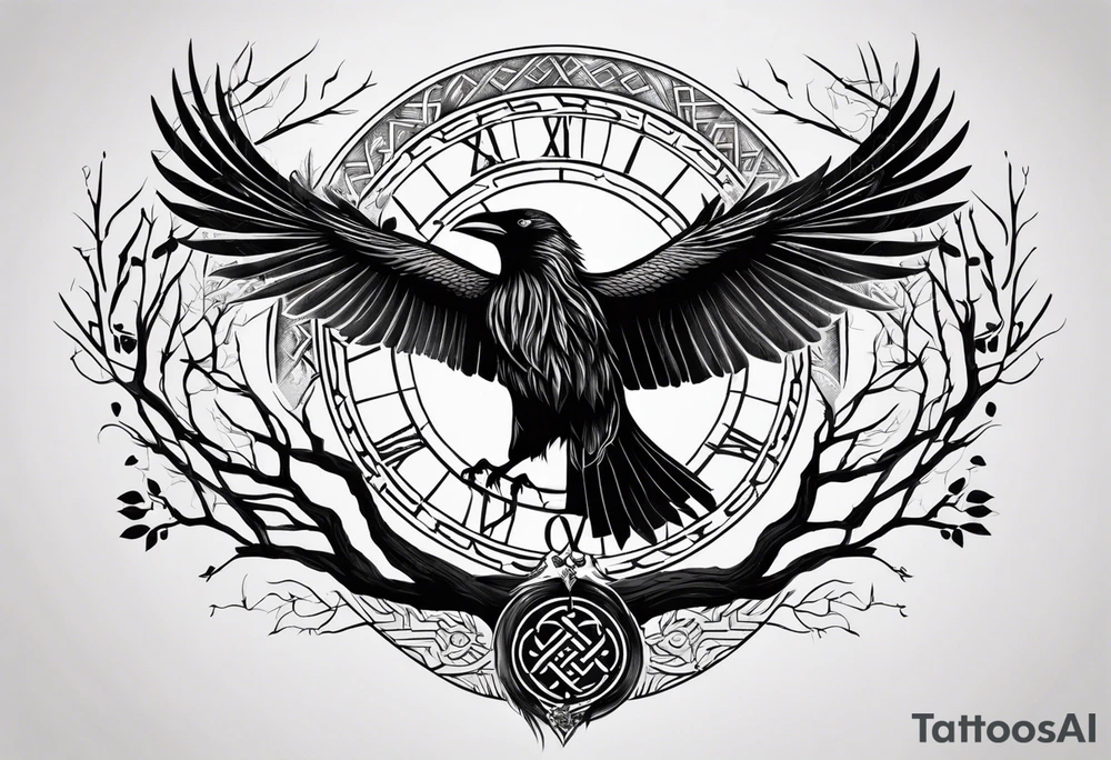 Viking Vegvisir with raven wings around it, Viking Valknut, tree of ...