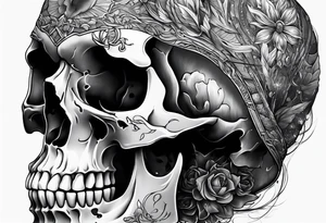 Male skull decaying side view tattoo idea | TattoosAI