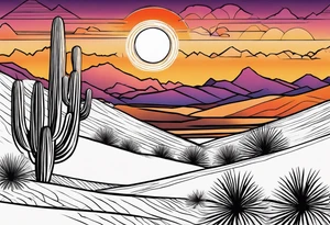 Desert sunset tattoo idea | TattoosAI