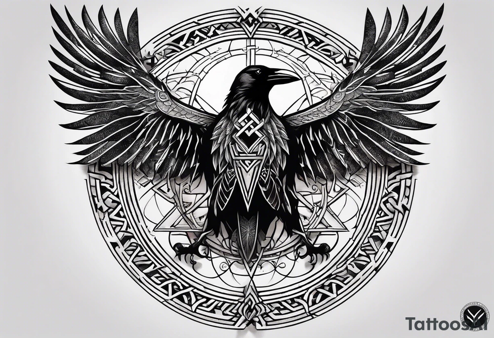 Viking Vegvisir with raven wings around it, Viking Valknut, tree of ...