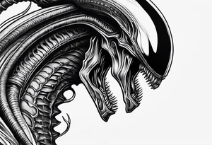 Xenomorph, arm sleeve tattoo idea | TattoosAI